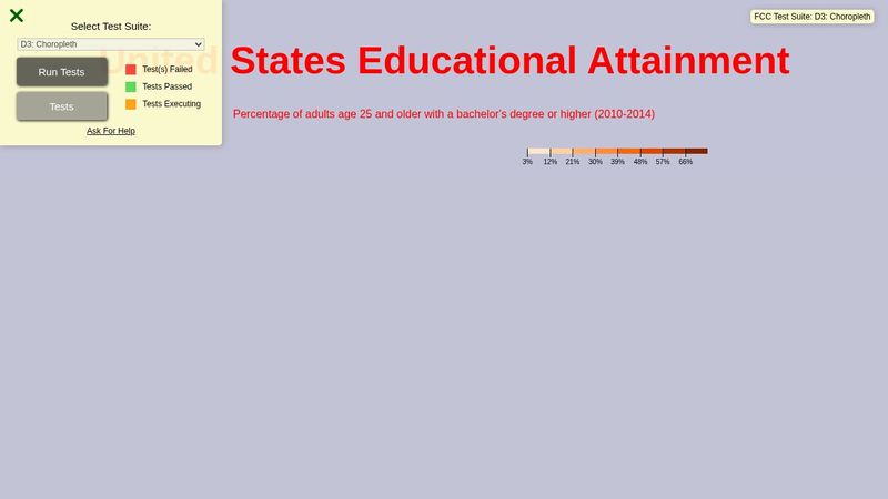 Data Visualization Projects - Visualize Data with a Choropleth Map