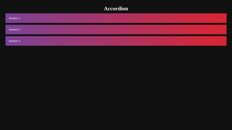 Accordion using HTML ,CSS and JS only
