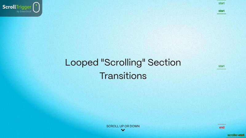 Looped "Scrolling" Section Transitions - ScrollTrigger