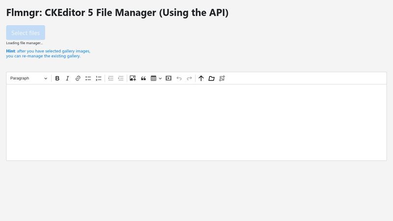 Flmngr Ckeditor 5 File Manager With Using Api