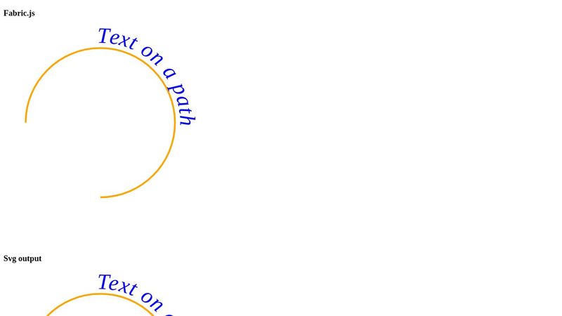 Fabric.js textpath export to SVG