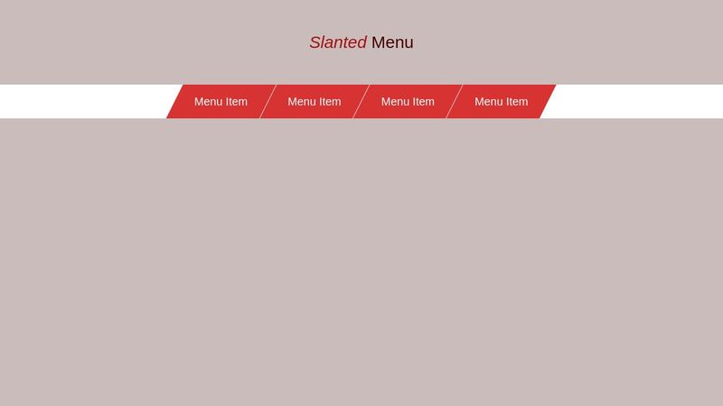 Slanted Menu