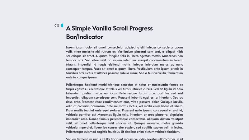 Vanilla Scroll Progress Bar/Indicator