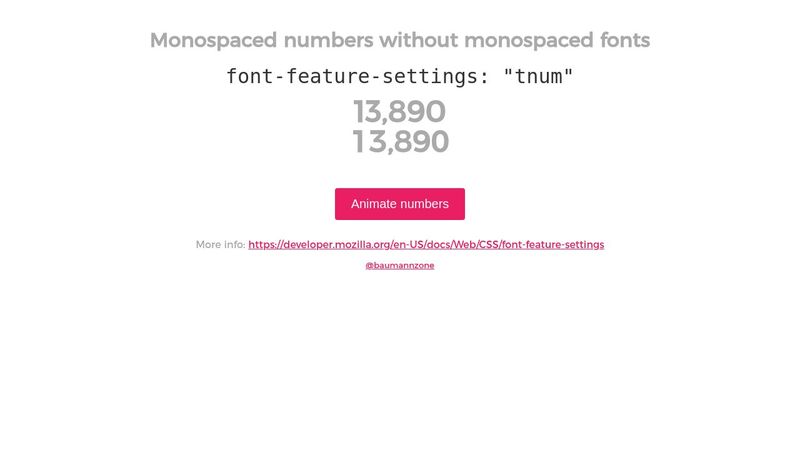 Animated Numbers with Font Feature Settings