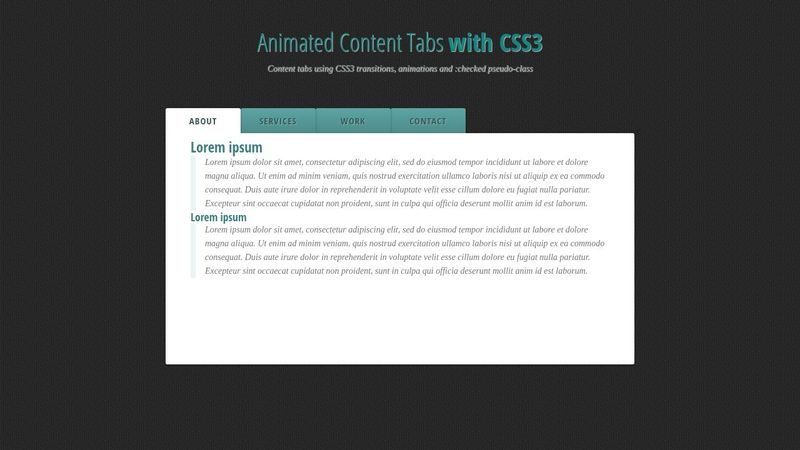 Animated Content Tabs with CSS3 2