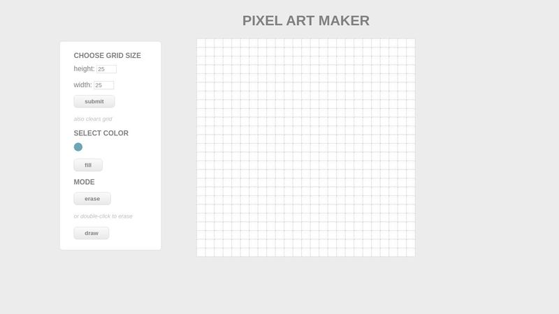 Udacity Pixel Art Maker (Vanilla JavaScript)