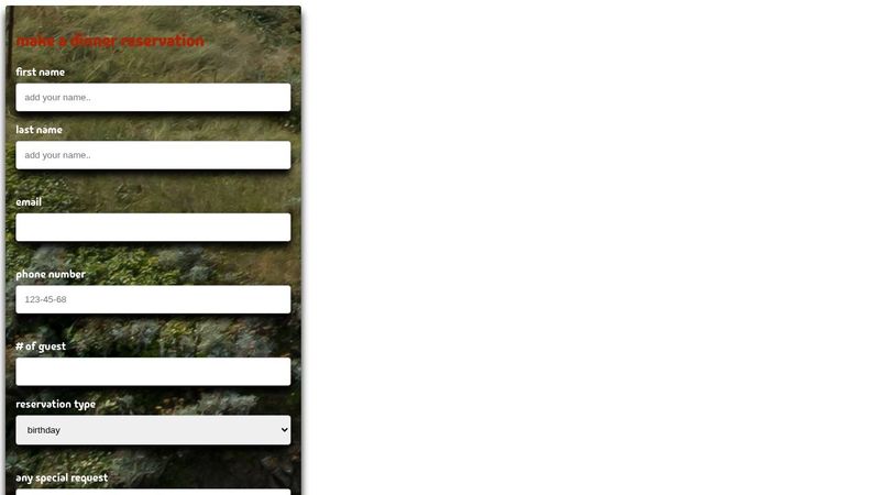 Fix the Broken Code -Dinner Registration Form