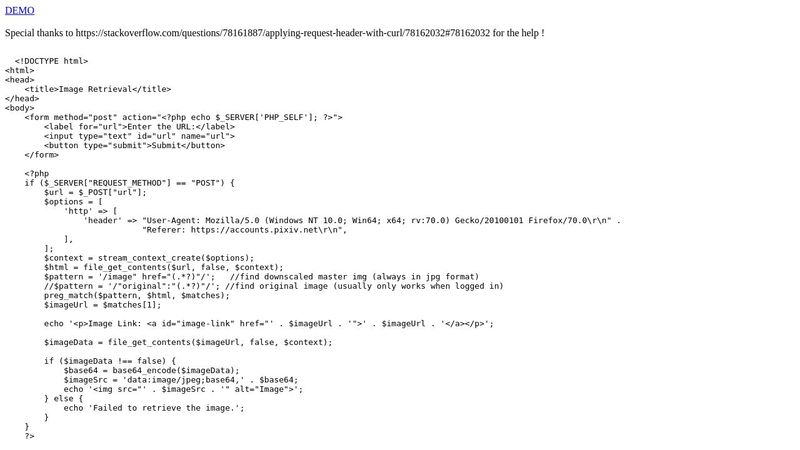 (PHP) Fetch and display pixiv master jpg via request header