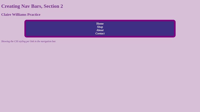Creating Nav Bars, Section 2