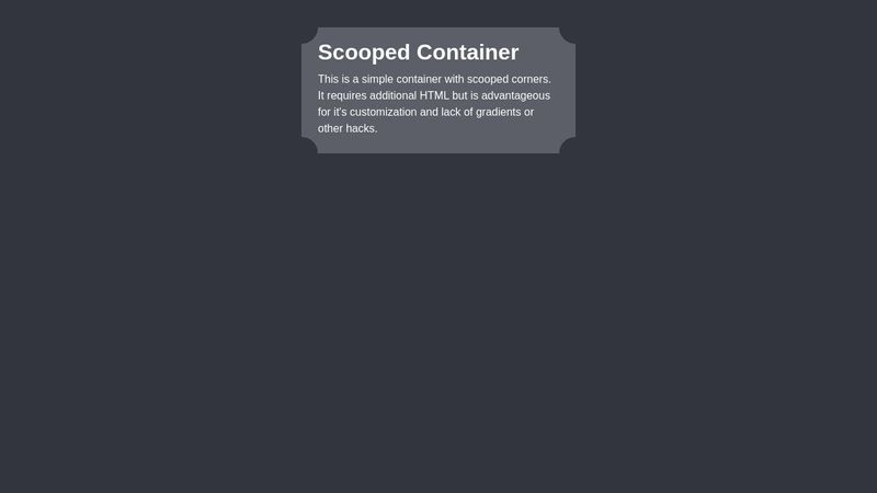 Simple HTML & CSS Scooped Corners