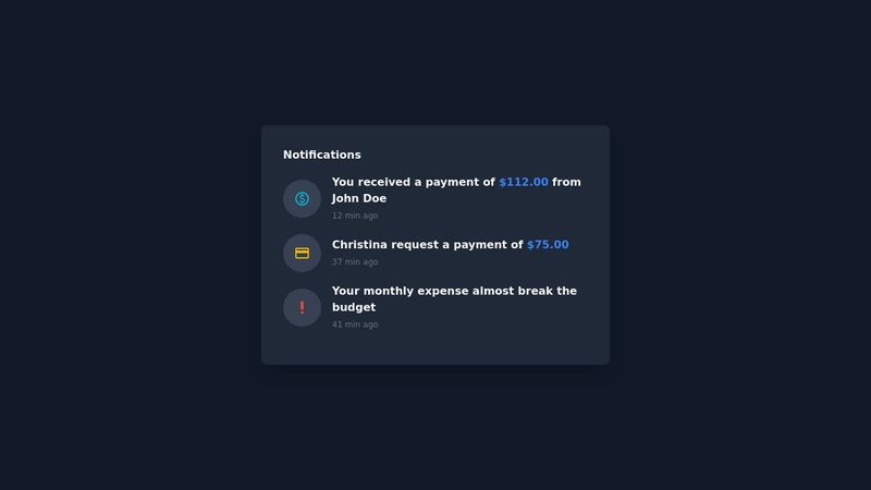Payment Notification using Tailwind