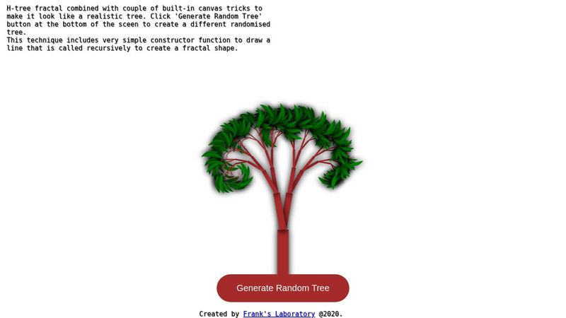 Random Fractal Tree Generator (vanilla JS)