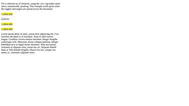 Simple show/hide element