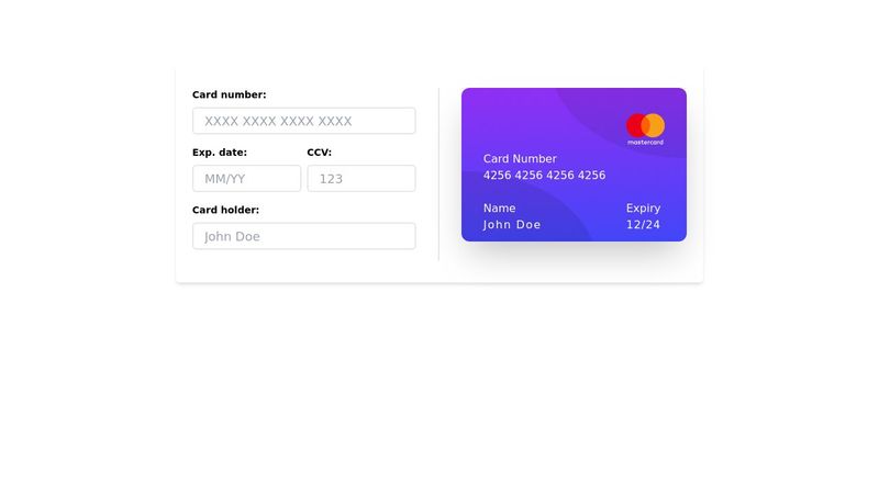 Tailwind Payment Card Form