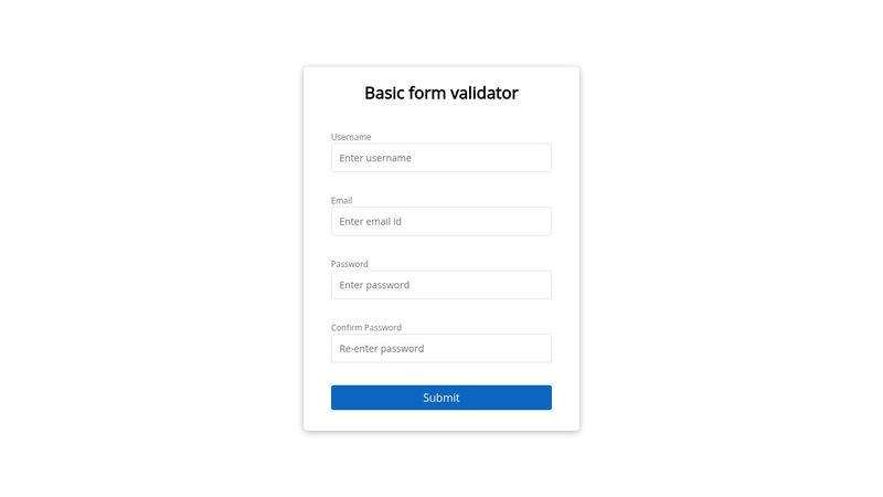 Vanilla js form validator