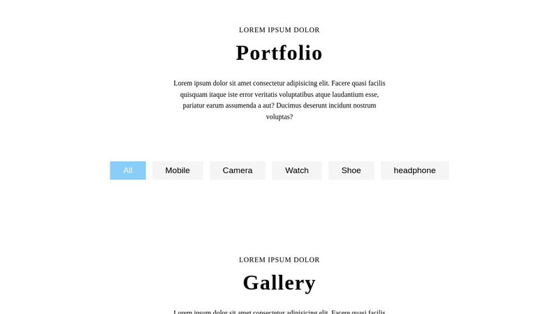 Vanilla JS filtering (HTML + SCSS + JS)