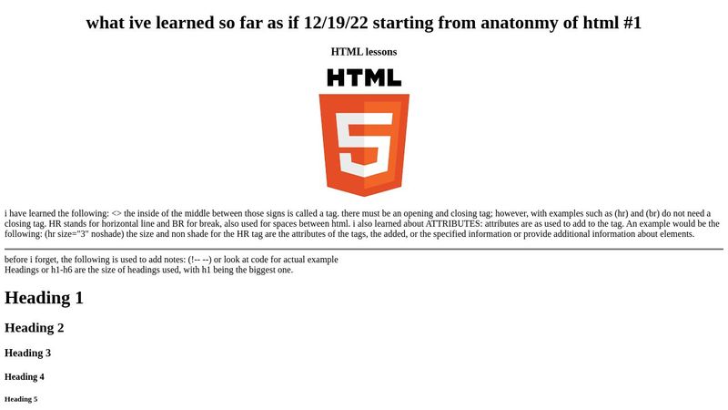 HTML lesson's