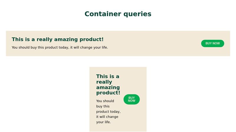 Container query example two