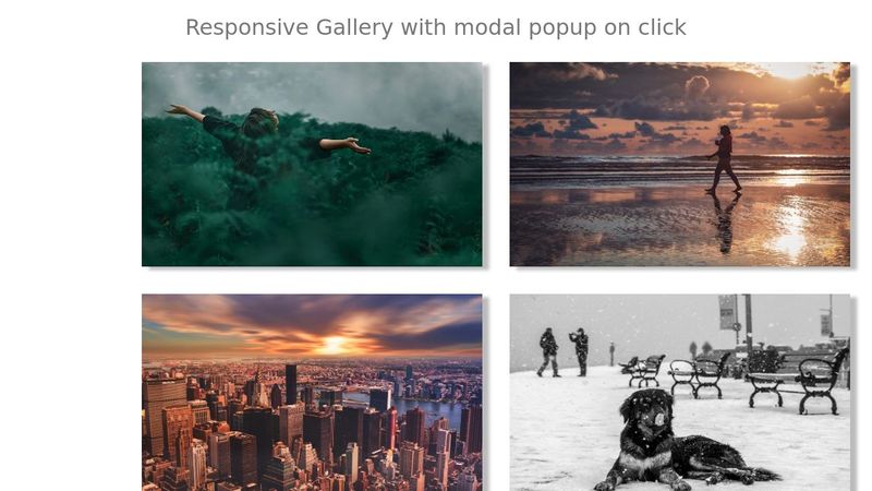Responsive Gallery with modal popup on click with HTML5, CSS3, and ...