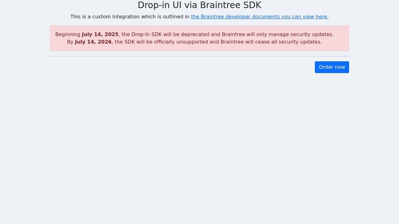 Braintree JS SDK - Drop-in