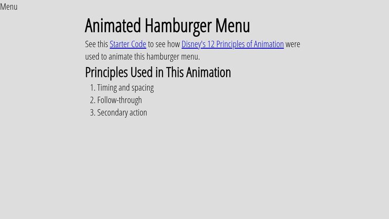 Animated Hamburger Menu