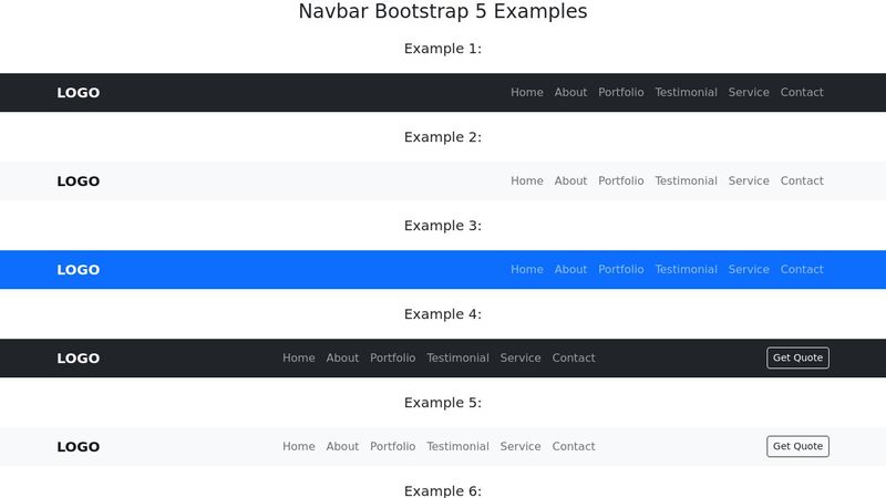 Bootstrap 5 Navbar Examples