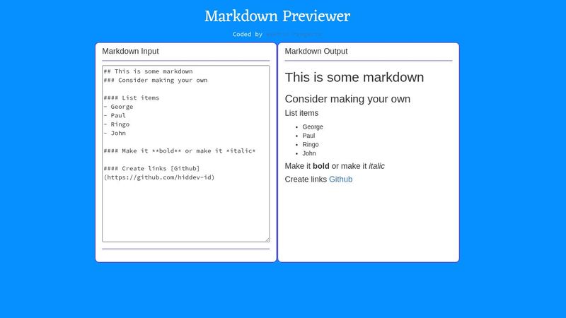 Build a Markdown Previewer