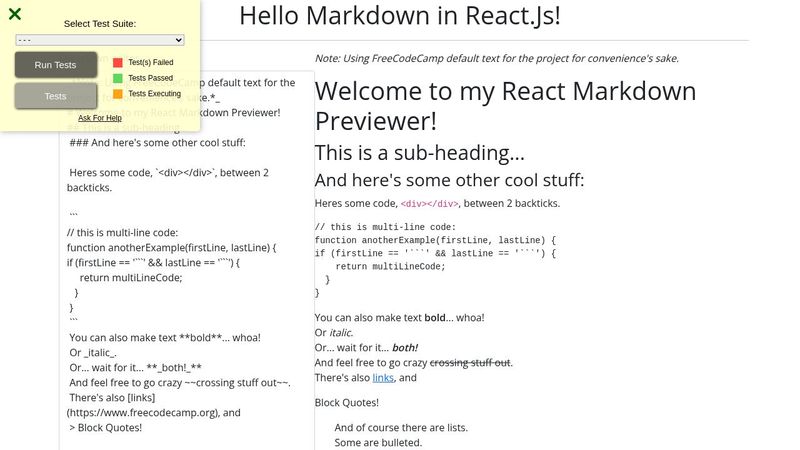 Markdown previewer - React