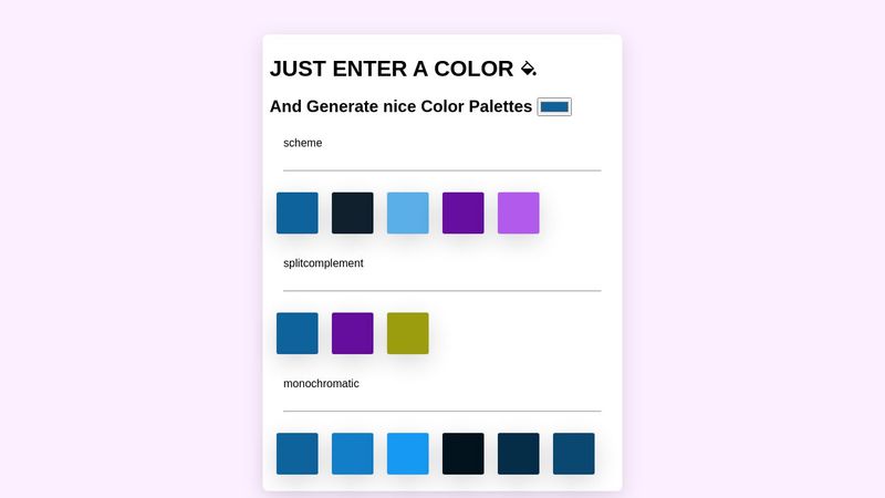 Color Palettes Generator