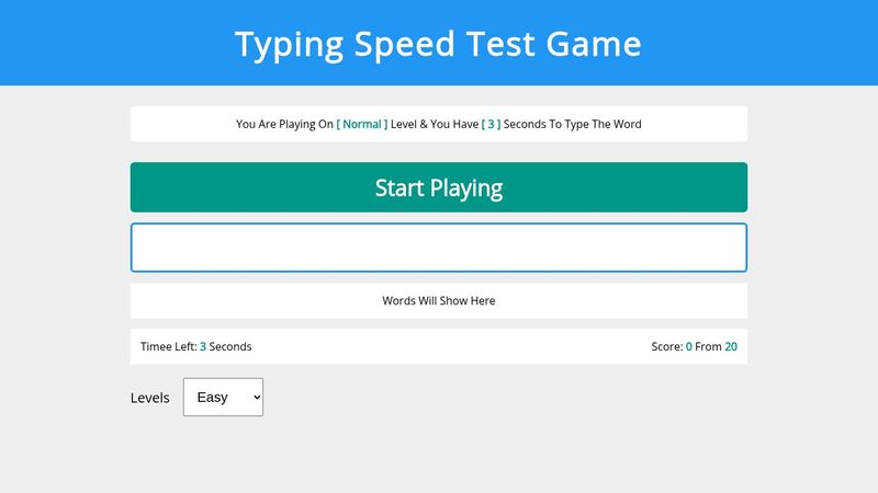 Simple Typing Speed Game