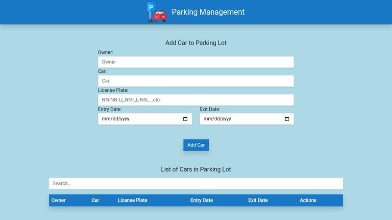 Parking Management Using JavaScript