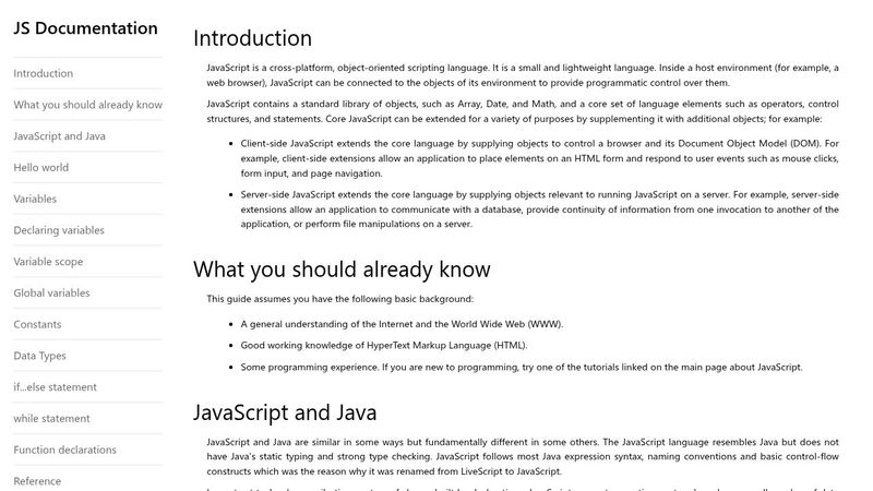 Technical Documentation Page