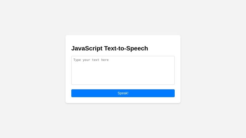 Text-to-speech Web API Example