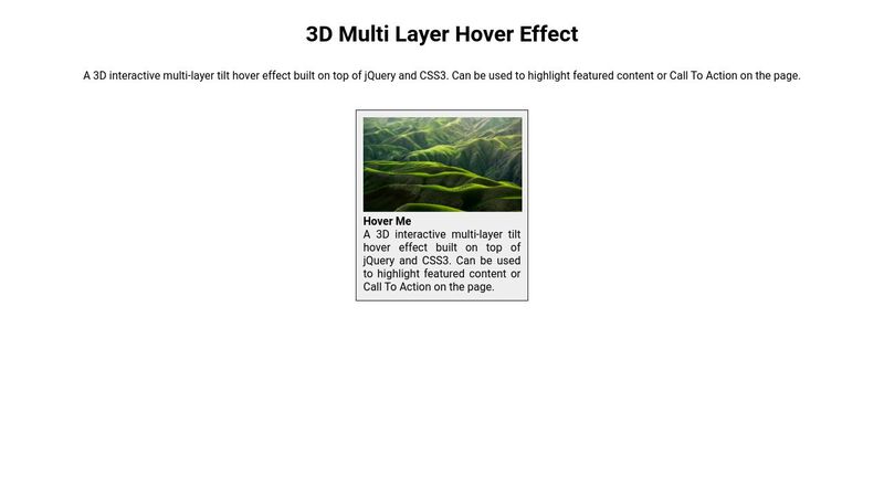 3D Multi Layer Hover Effect