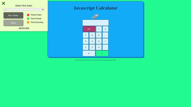 Javascript Calculator (Free Code Camp Front End Libraries Certification)