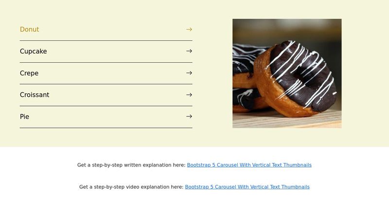 Bootstrap Carousel With Vertical Text Thumbnails