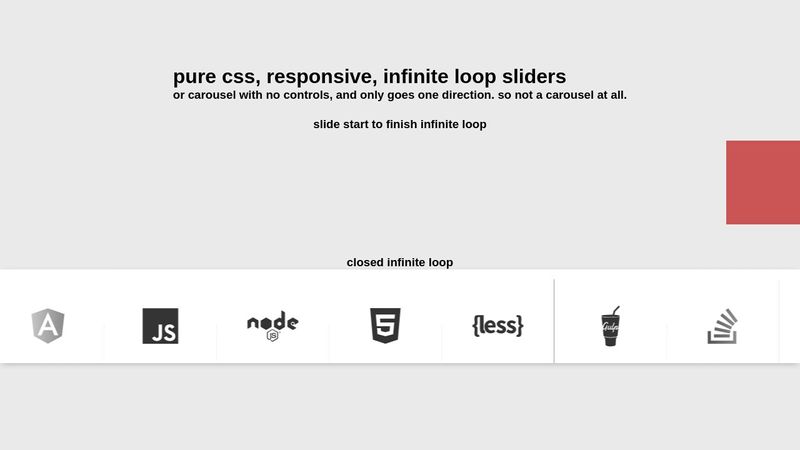 CSS - pure css responsive infinite loop sliders