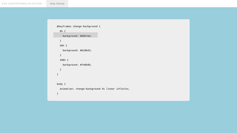 CSS @keyframes Color-changing Background