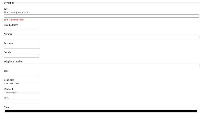 Usable forms with minimum CSS