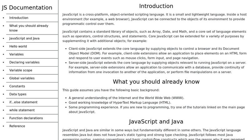 Technical Documentation Page