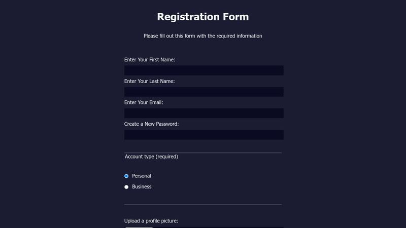 Registration Form . FreeCodeCamp
