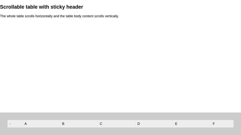 Spreadsheet with sticky headers v1