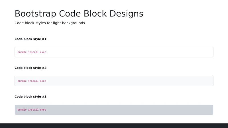 Bootstrap Code Block Designs (Light)
