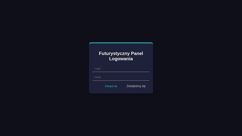 futuristic login panel