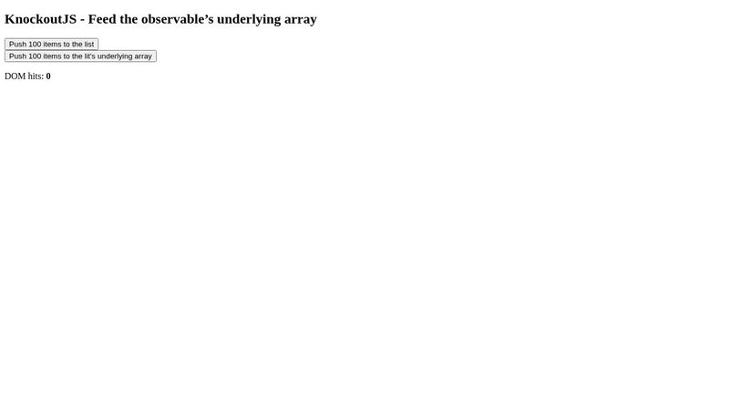 KnockoutJS - Feed the observable’s underlying array