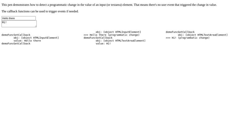 Detect programmatic value changes - pure javascript