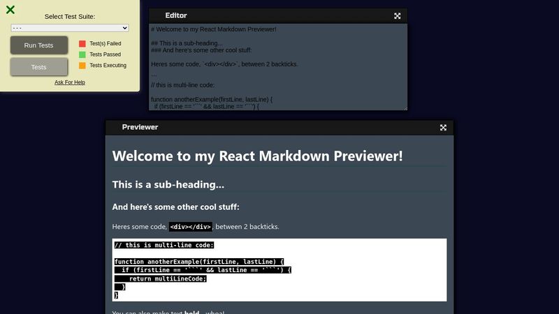 React Markdown Previewer