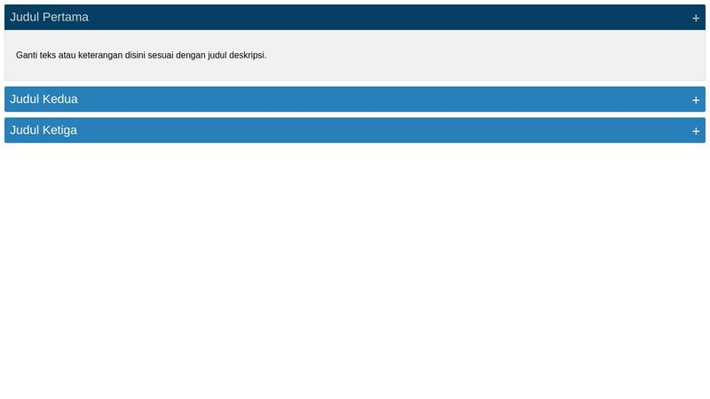 Simple Accordion Menu Menggunakan HTML, CSS & Javascript