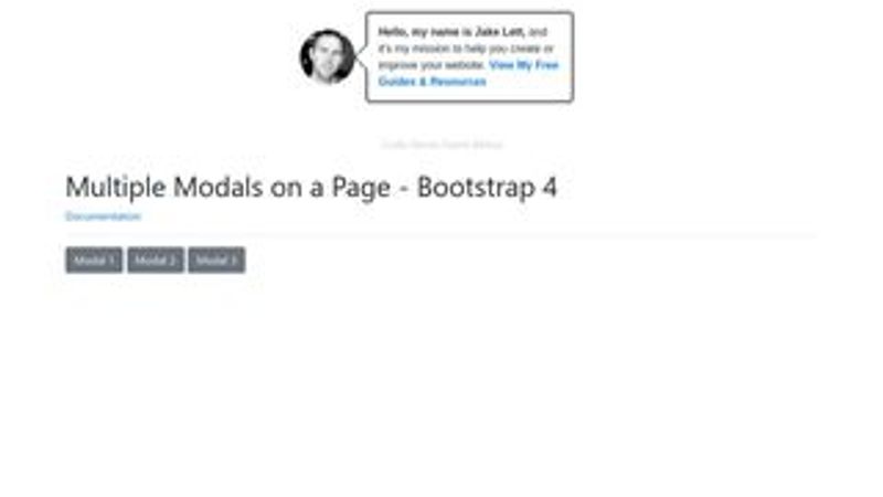 Multiple Modals on a Page - Bootstrap 4