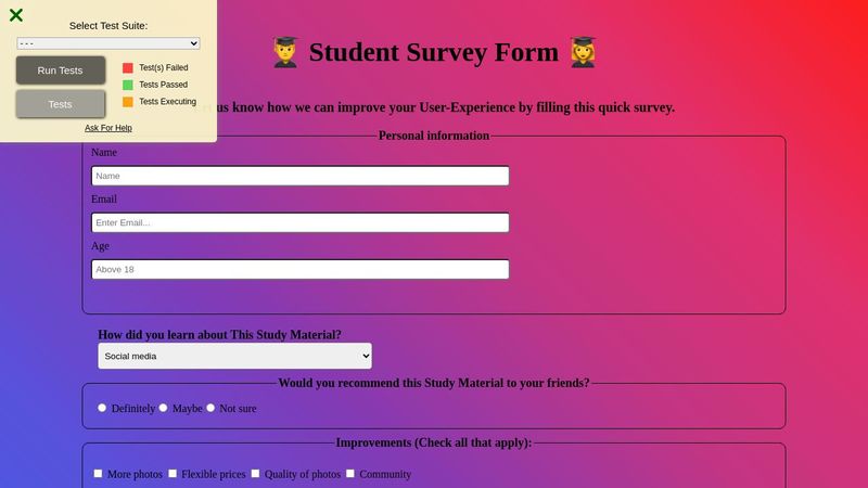 Student Survey Form